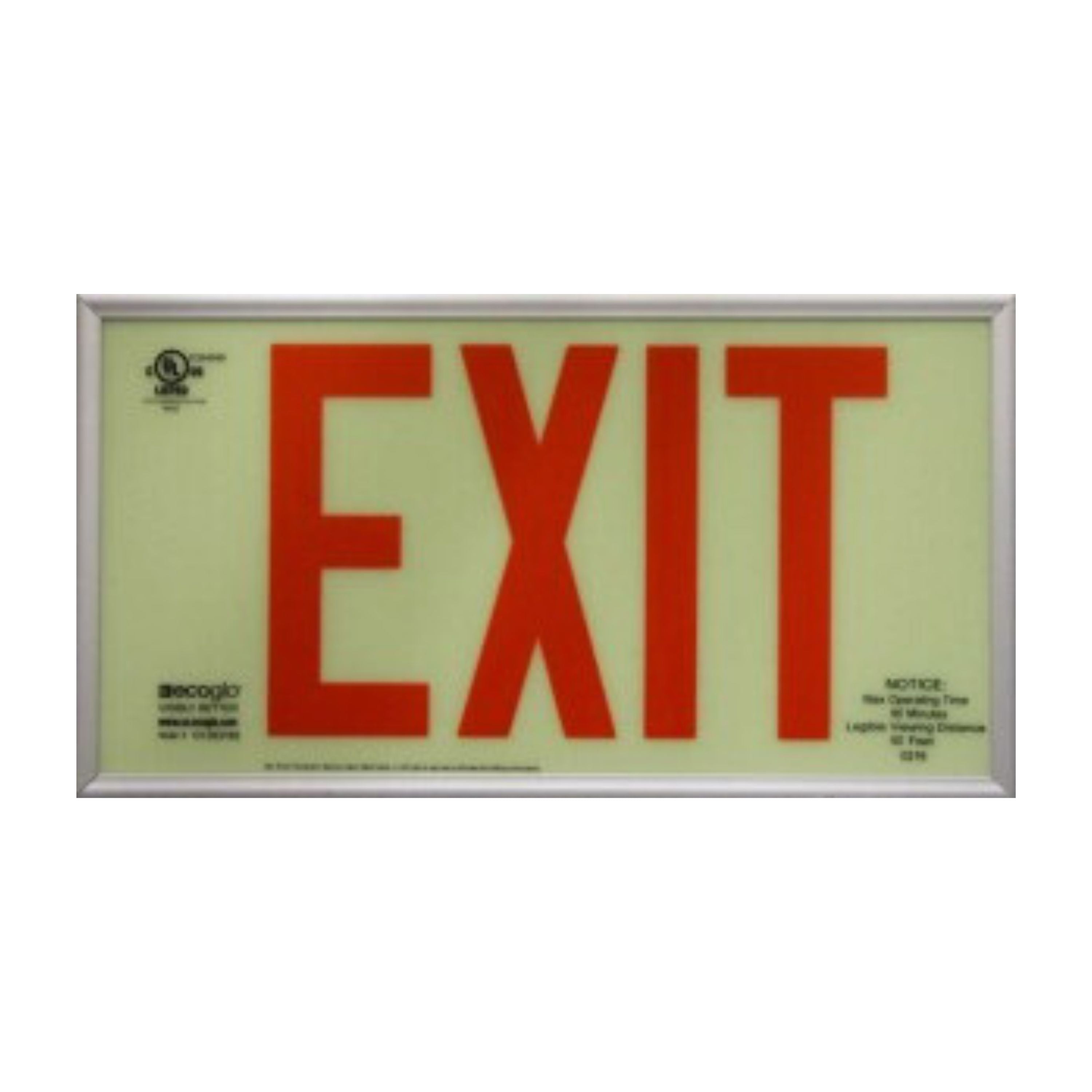 EX Standard Luminescent Red Exit Sign – 50-Foot Visibility | Ecoglo ...