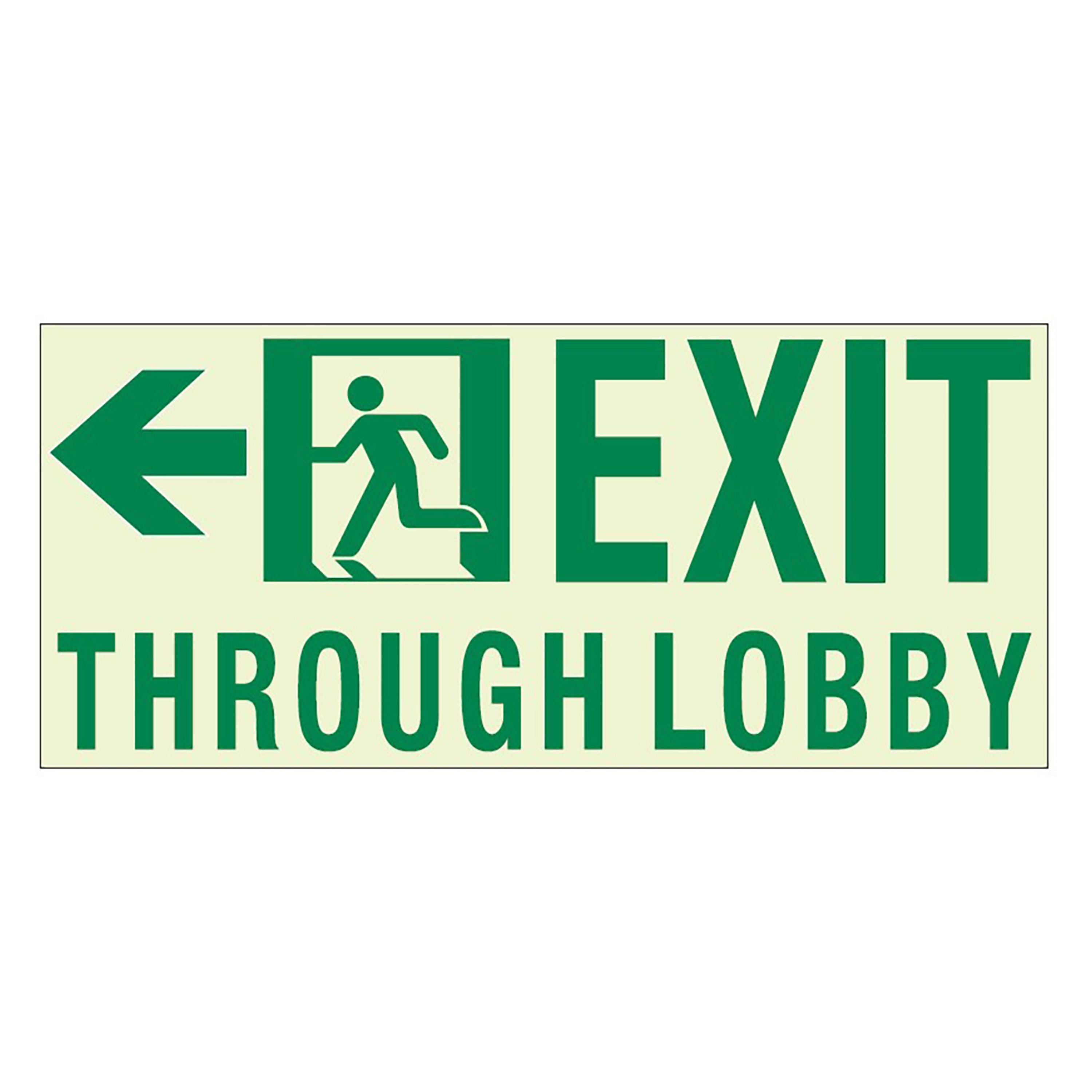 Glow In The Dark THROUGH LOBBY EXIT Sign - Running Man RIGHT Arrow ...