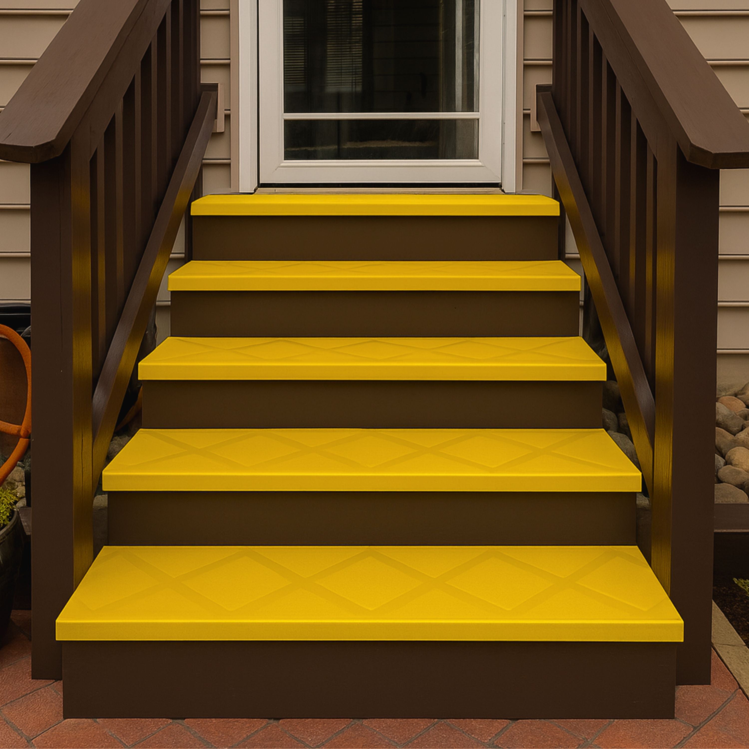 Safety Yellow Composite Non Slip Stair Tread Covers | ComposiGrip™